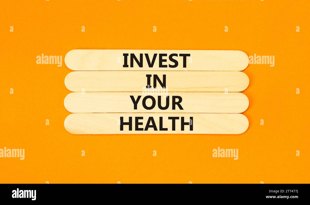 Invest in your health symbol. Concept word Invest in your health on ...