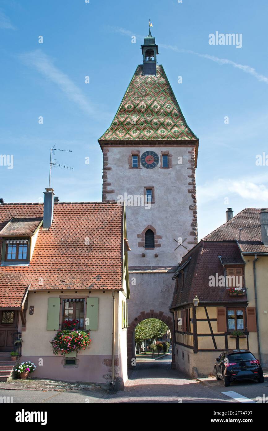 Bergheim, Obertor gate in the old town Stock Photo - Alamy