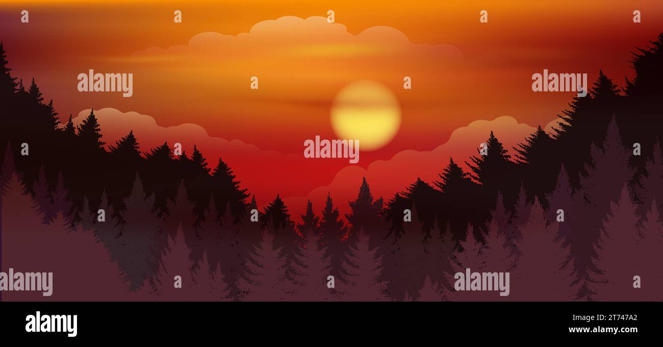 Distant forest Stock Vector Images - Alamy