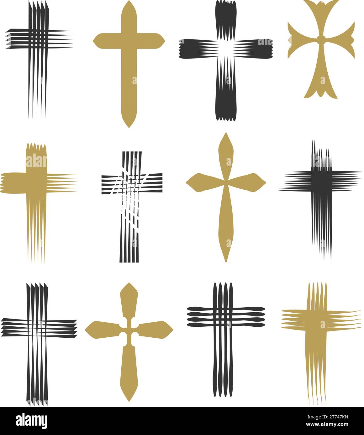 Handdrawn cross emblem set Stock Vector Image & Art - Alamy