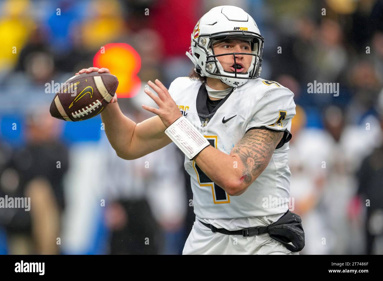 Appalachian State quarterback Joey Aguilar (4) passes the ball during ...