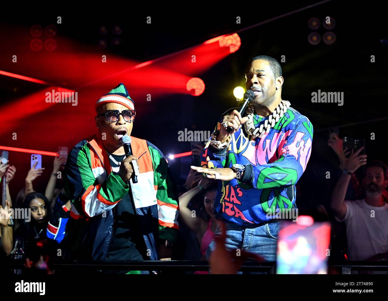 Busta Rhymes and Spliff Star preforming at the FLIPPER'S ROLLER BOOGIE ...