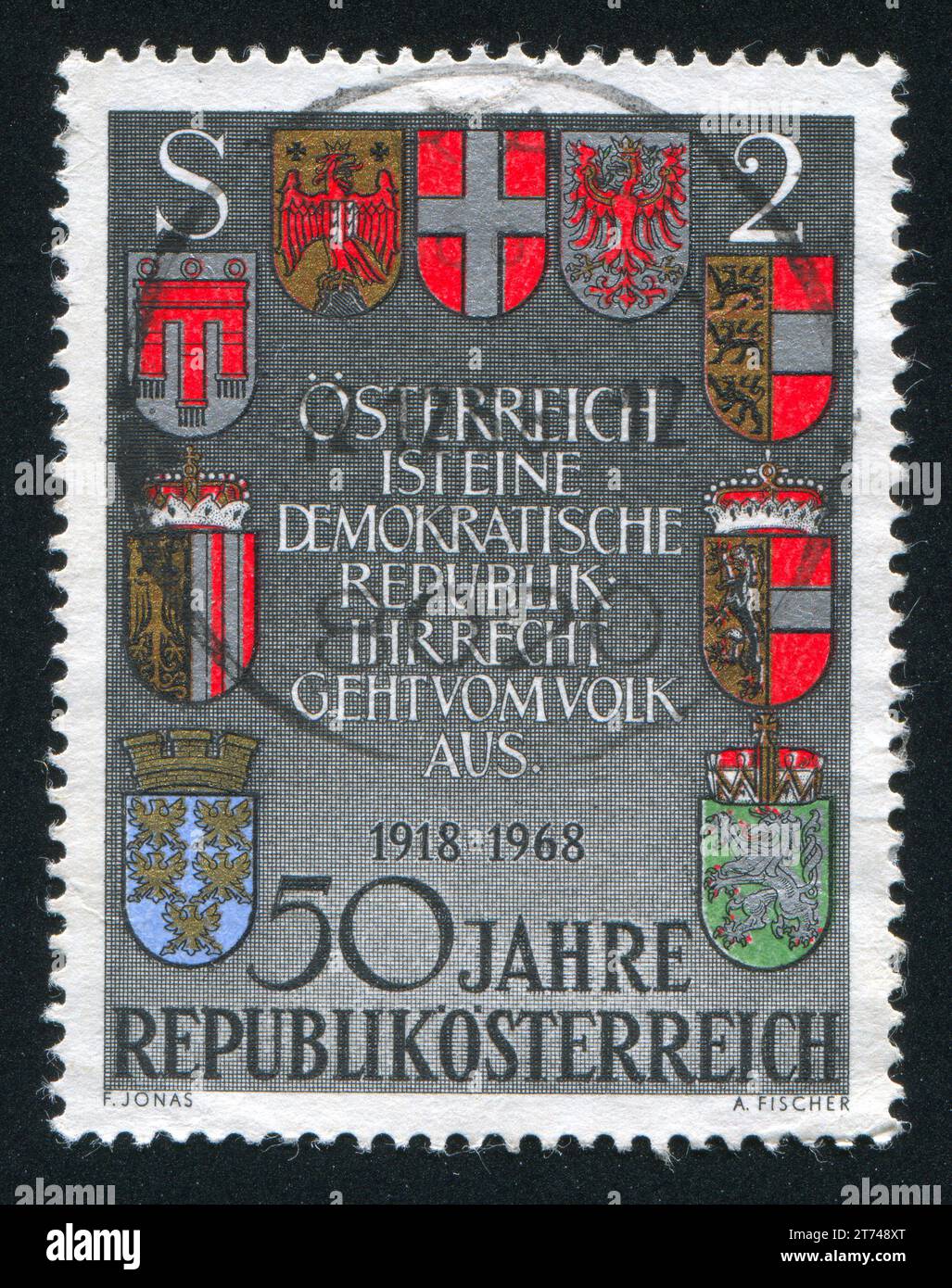 AUSTRIA - CIRCA 1968: stamp printed by Austria, shows Article I of ...