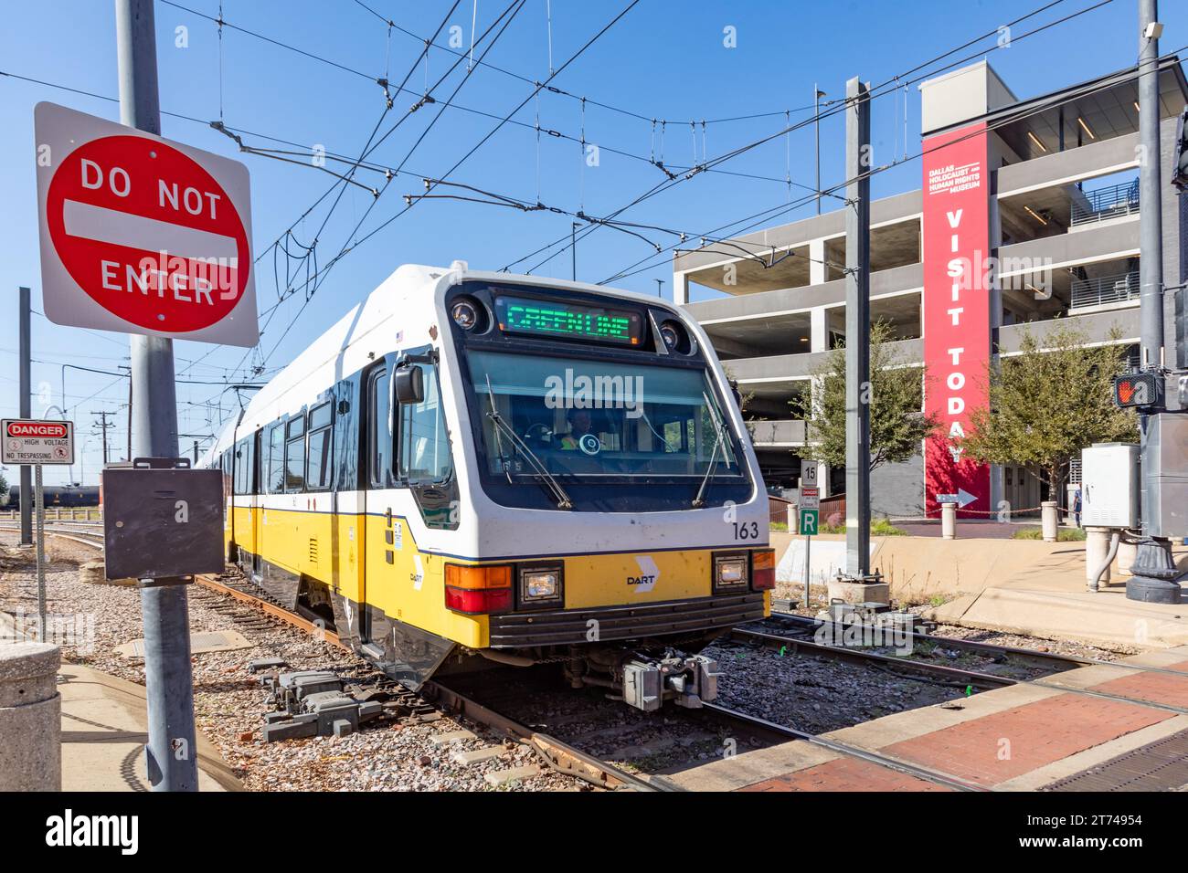 Dallas, USA - November 7, 2023: Dallas Area Rapid Transit company runs ...
