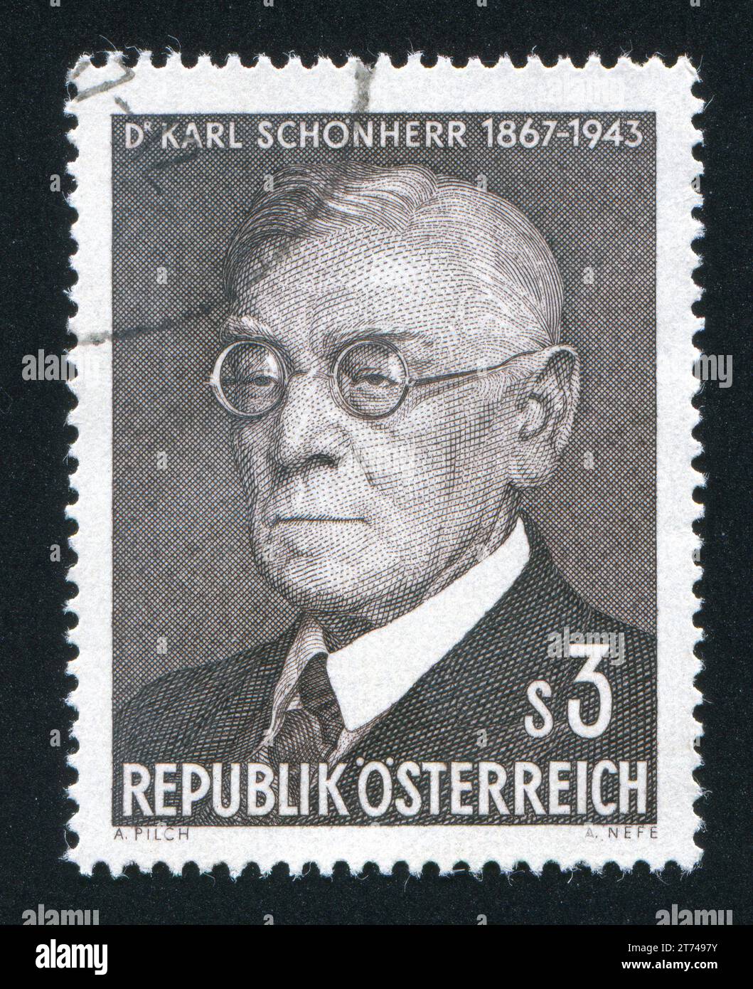 AUSTRIA - CIRCA 1967: stamp printed by Austria, shows Dr. Karl ...