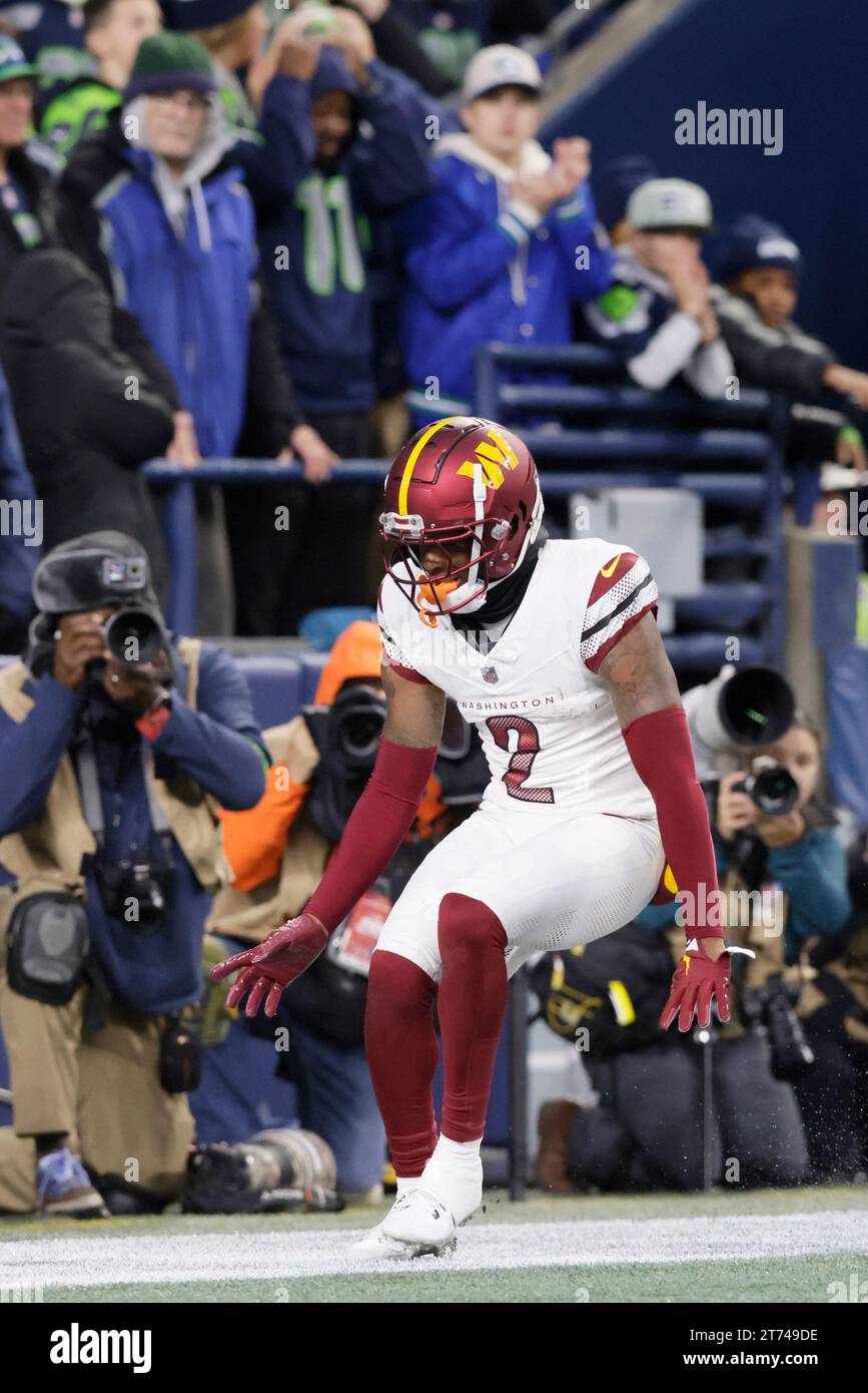 Washington Commanders wide receiver Dyami Brown celebrates his ...
