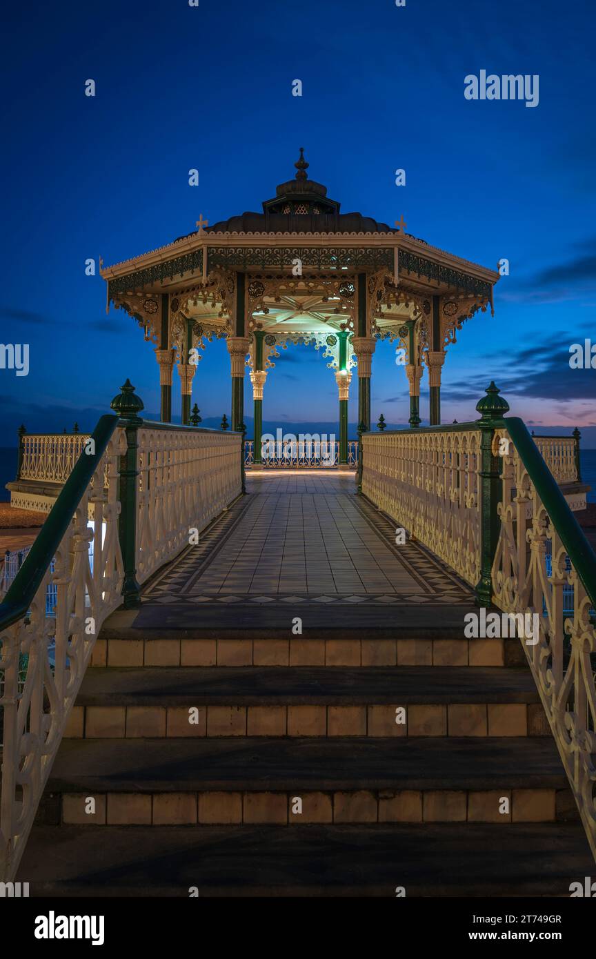 The Bandstand taken in the blue hour just after sunset on the seafront ...