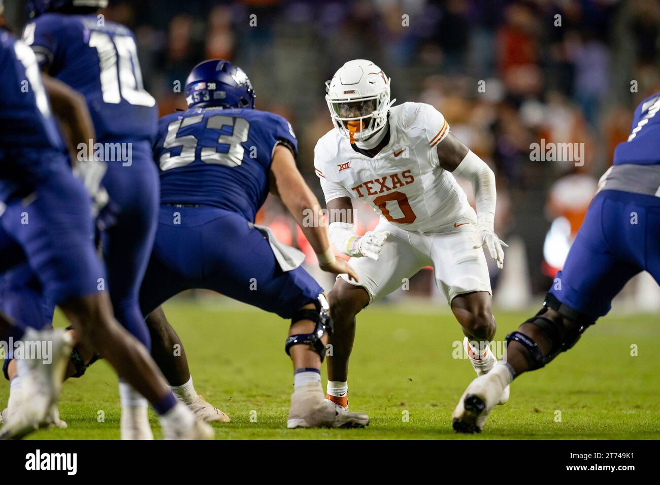 FORT WORTH, TX - NOVEMBER 11: Texas Longhorns linebacker Anthony Hill ...