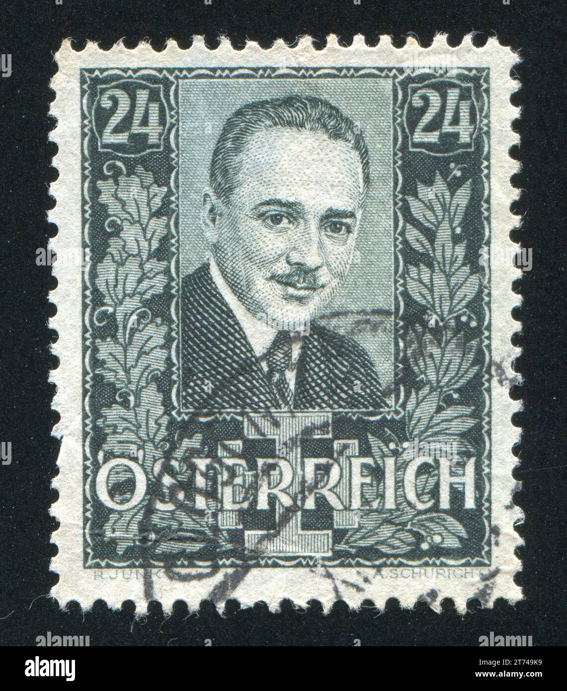 AUSTRIA - CIRCA 1934: stamp printed by Austria, shows Engelbert ...
