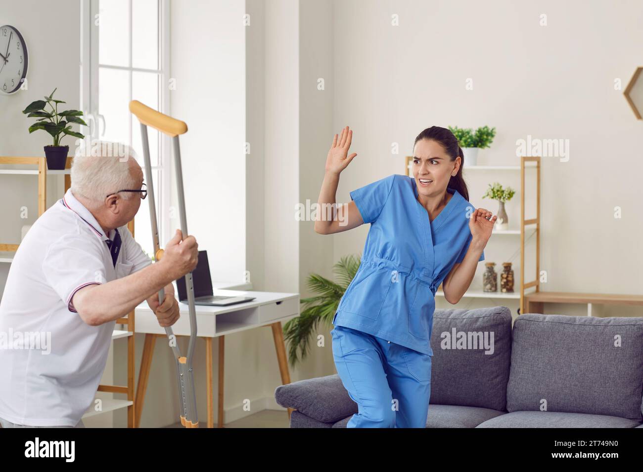 Angry senior hospital hi-res stock photography and images - Alamy
