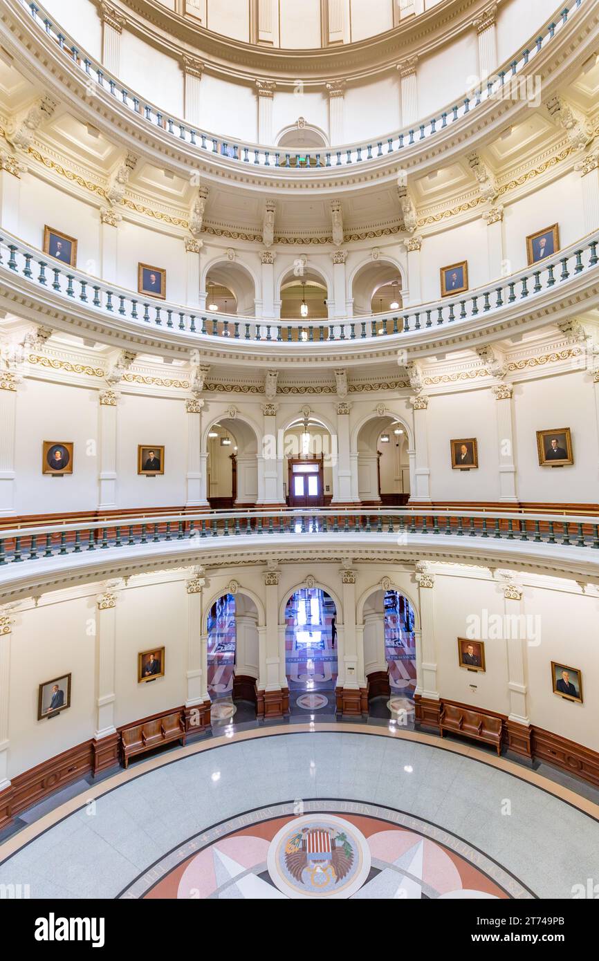 Austin, USA - November 3, 2023: The dome of the rotunda inside the ...