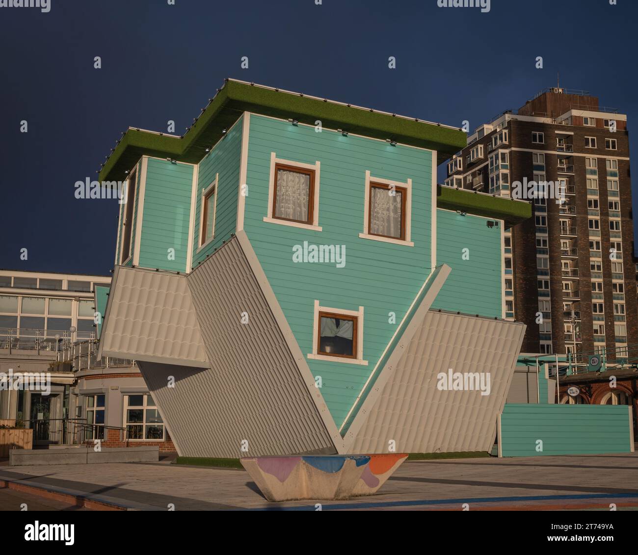 The topsy-turvy upside-down house on the seafront in Brighton, Sussex ...