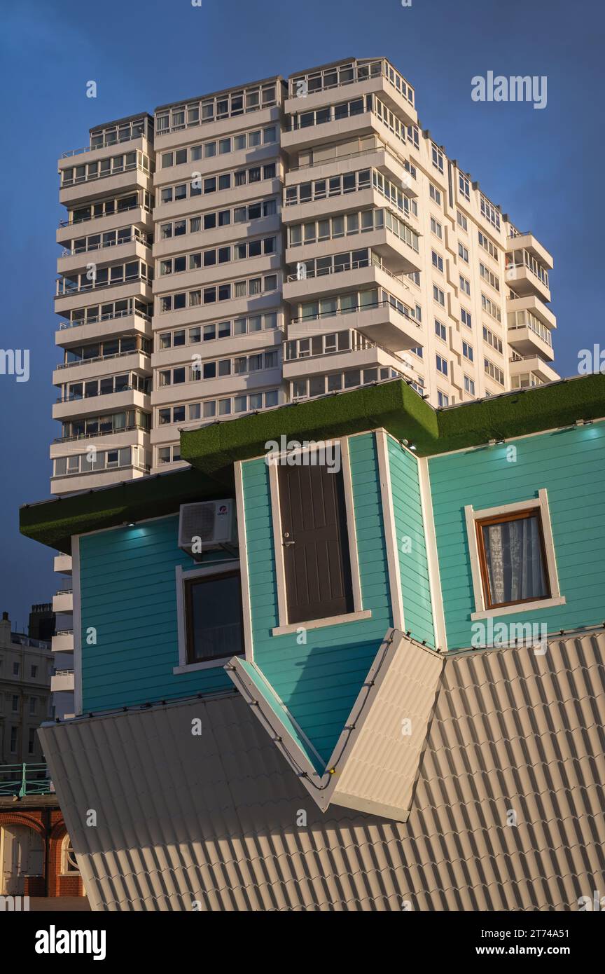 The topsy-turvy upside-down house on the seafront in Brighton, Sussex ...