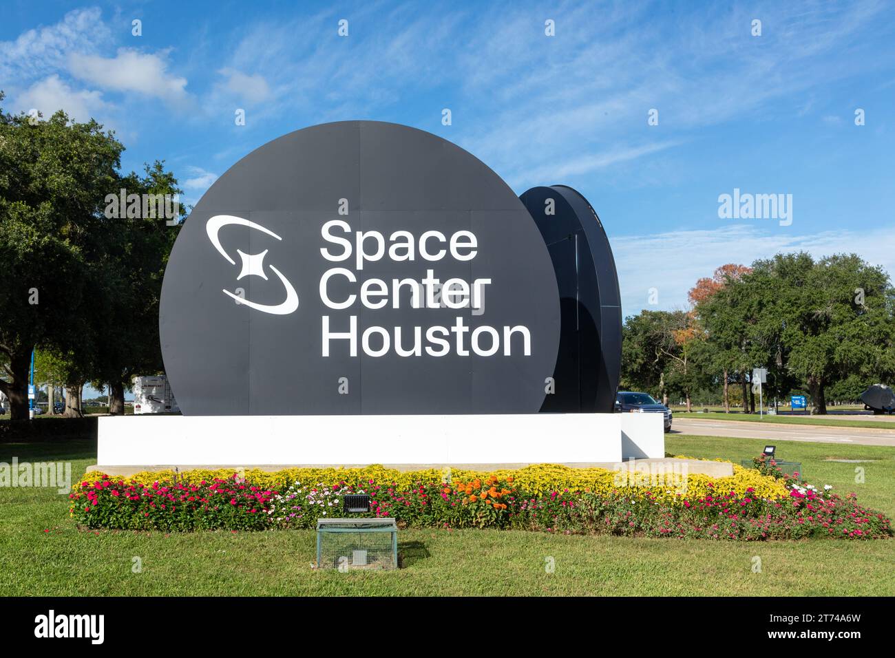 Houston, USA - October 21, 2023: Front view of Space Center Houston ...