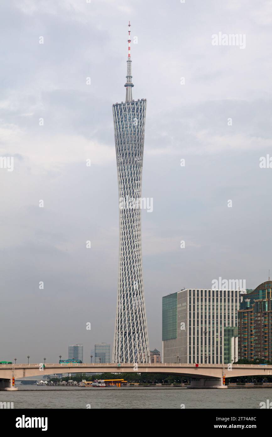 Guangzhou, China - August 15 2018: The Canton Tower (Chinese: 广州塔) is a ...