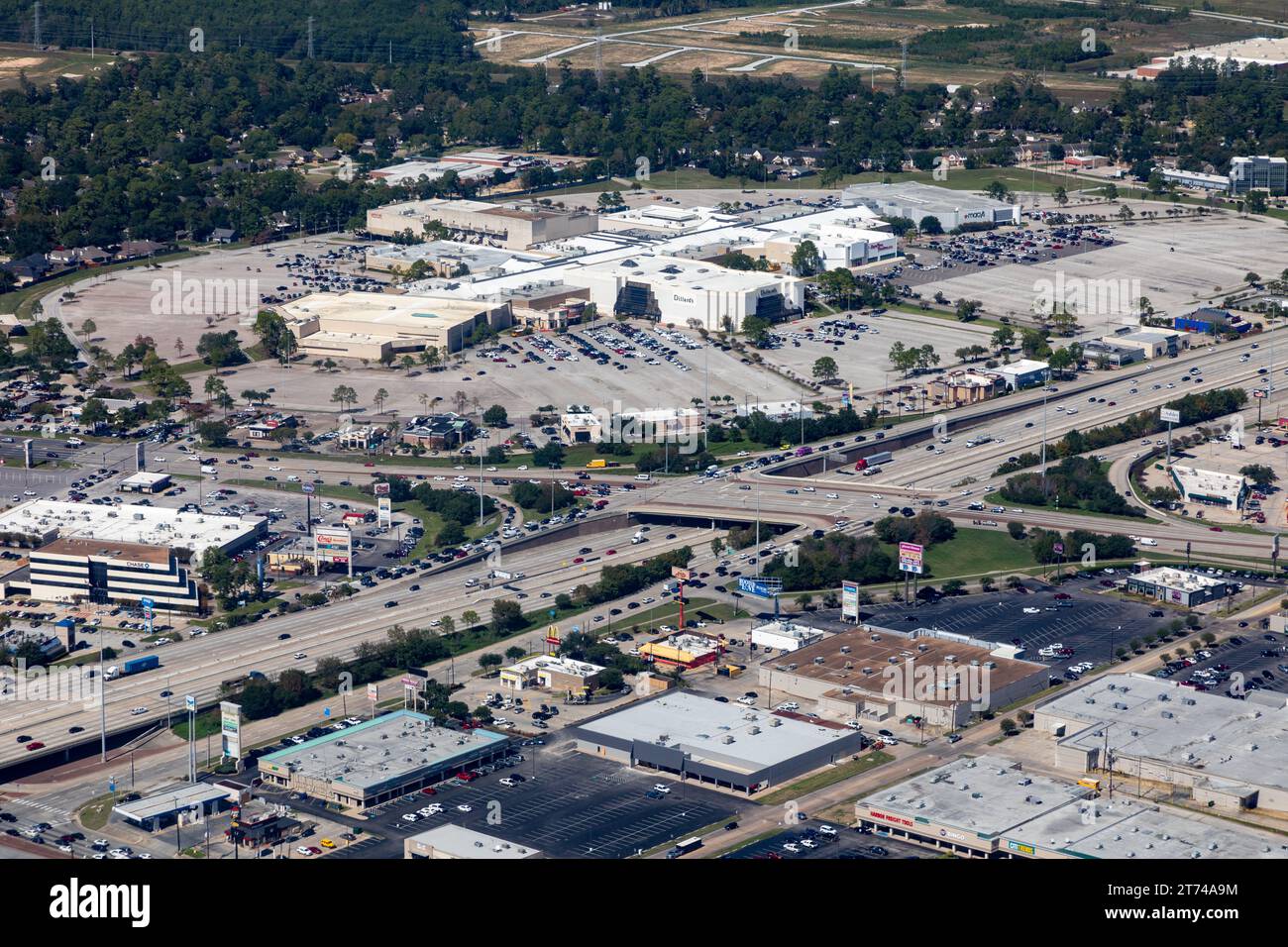 Houston, USA - October 20, 2023: scenic aerial of urban landscape with ...