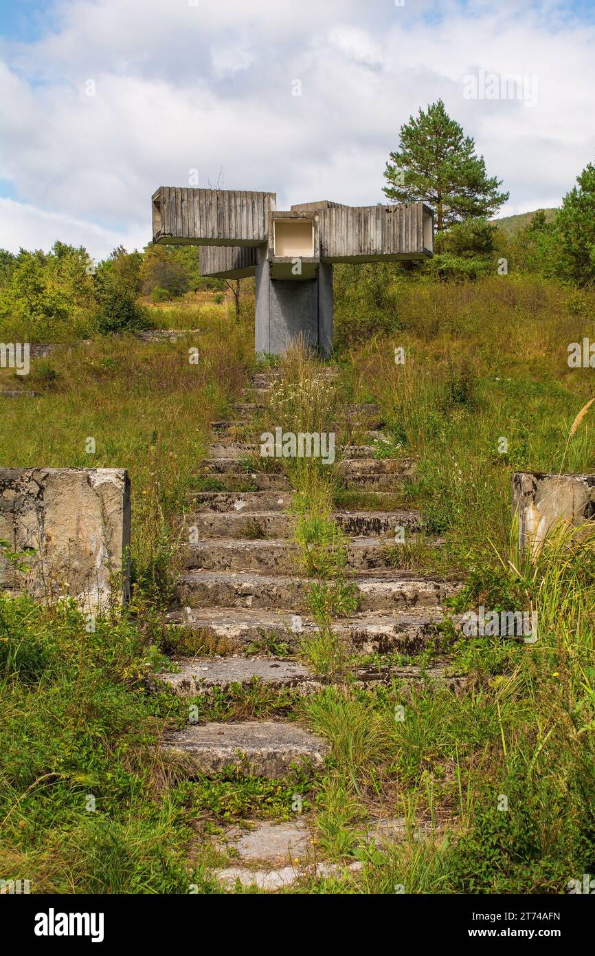 Bravsko, Bosnia - 5th September 2023. A Yugoslav-era WW2 partisan ...