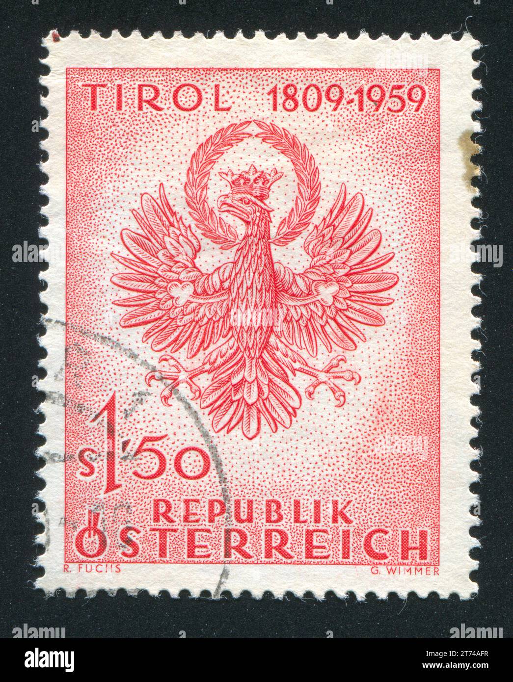 AUSTRIA - CIRCA 1959: stamp printed by Austria, shows Coat of arms of ...
