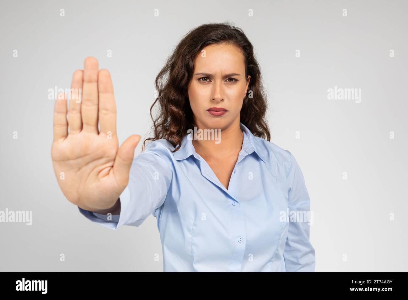 Woman stop sign bed hi-res stock photography and images - Alamy