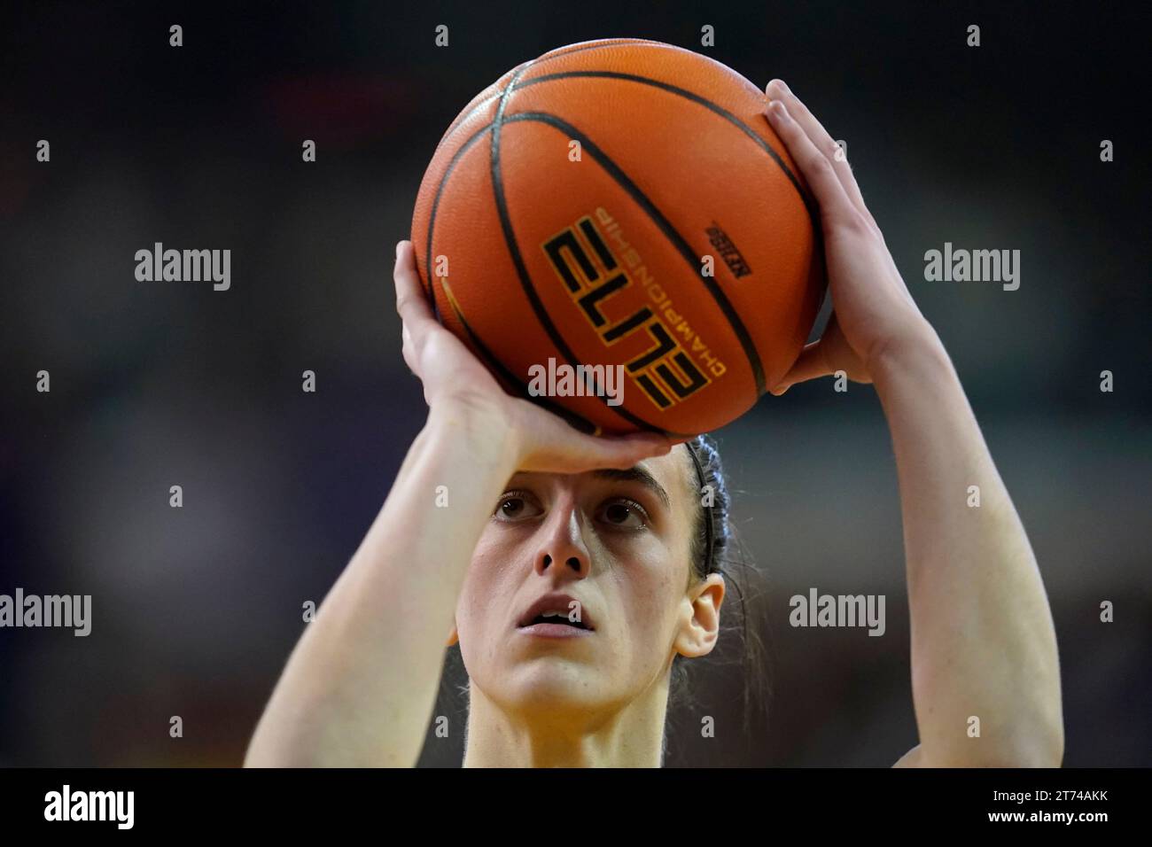 Iowa guard Caitlin Clark shoots a free throw during the second half of ...