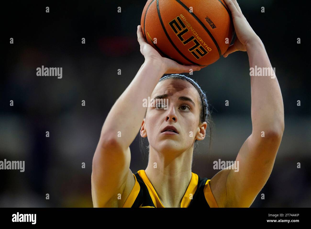 Iowa guard Caitlin Clark shoots a free throw during the second half of ...