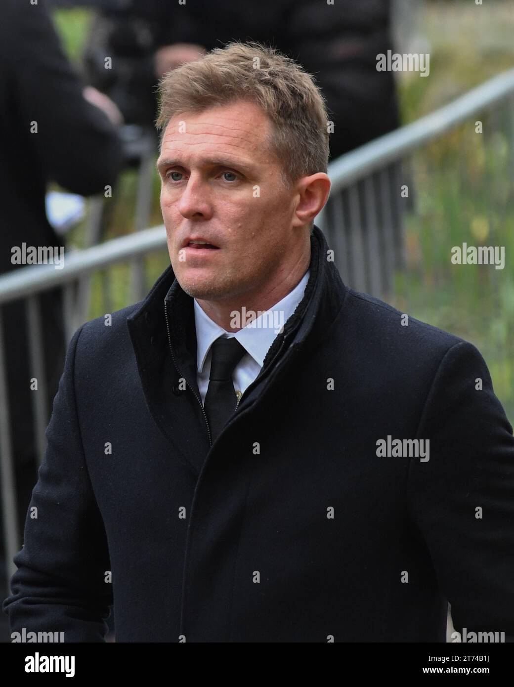 Darren Fletcher attends Sir Bobby Charltons funeral at Manchester ...