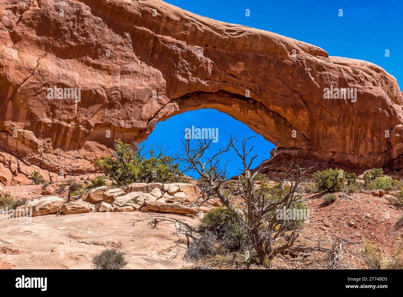 A view of North window in Arches National Park, Moab, Utah in ...