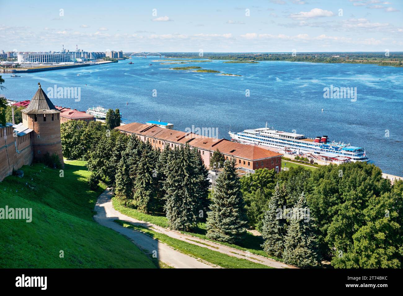 Passenger motor ship on the pier of the Volga River in Nizhny Novgorod Stock Photo - Alamy