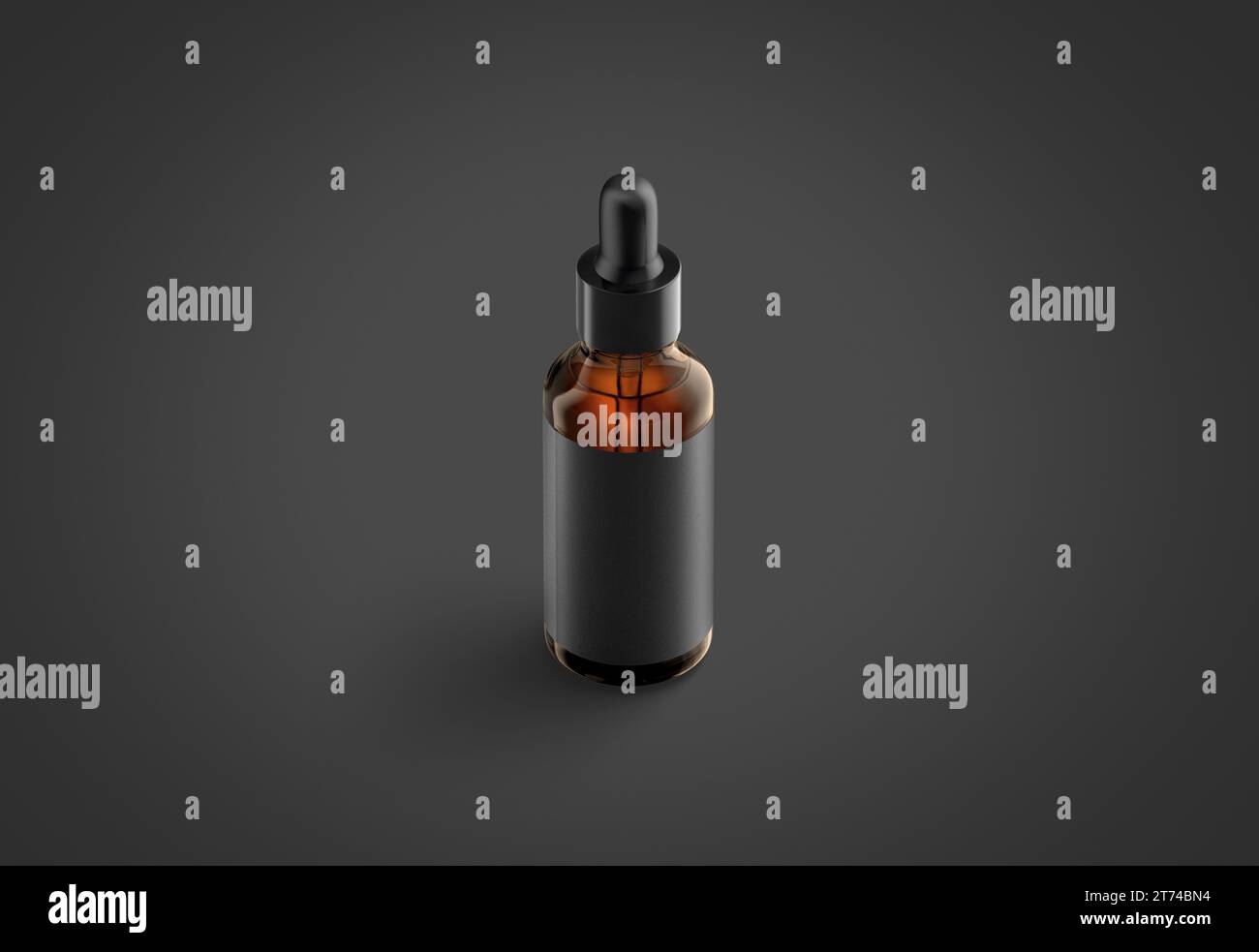 Clear transparent amber glass dropper bottle white label Stock Photo ...