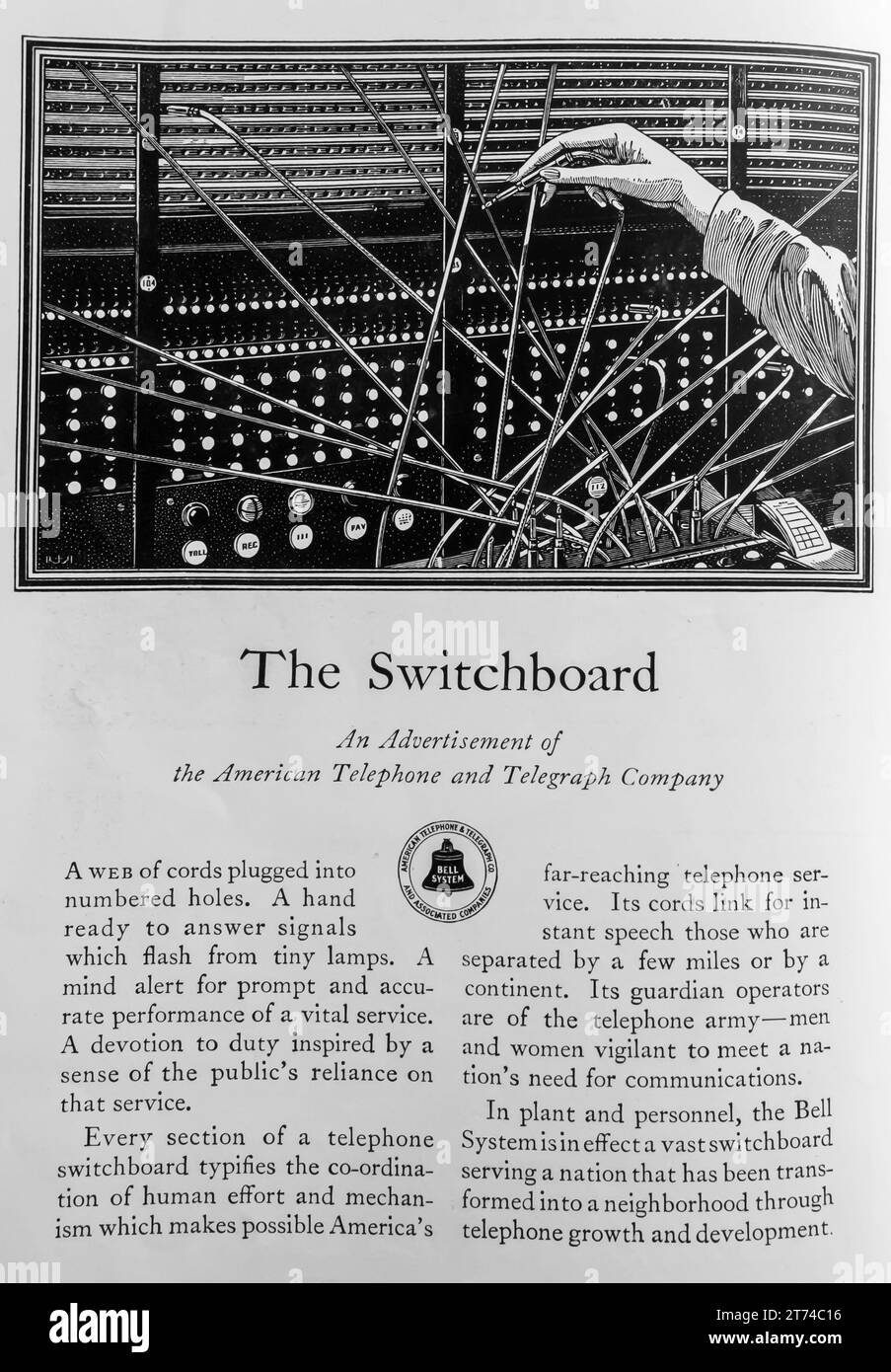 1920s telephone ad Black and White Stock Photos & Images - Alamy