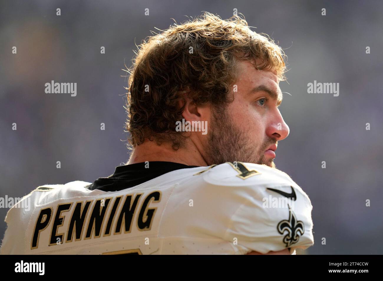 New Orleans Saints offensive tackle Trevor Penning (70) looks on before ...