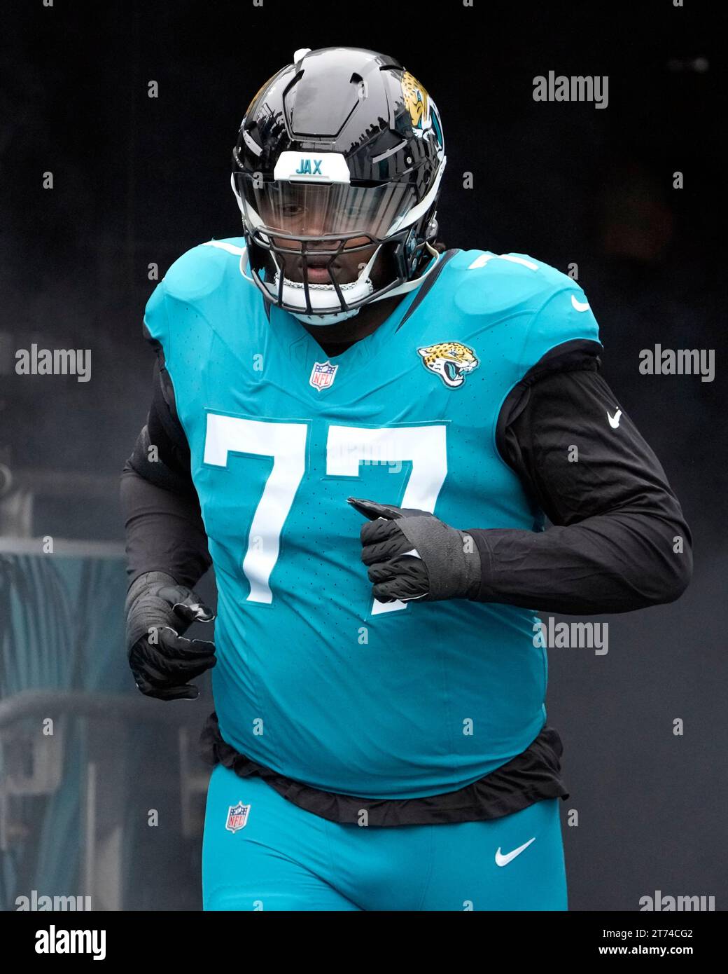 Jacksonville Jaguars offensive tackle Anton Harrison (77) during player ...