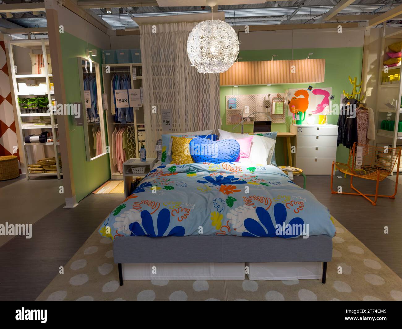 Ikea showroom with modern furniture in Ikea store in Stoughton ...