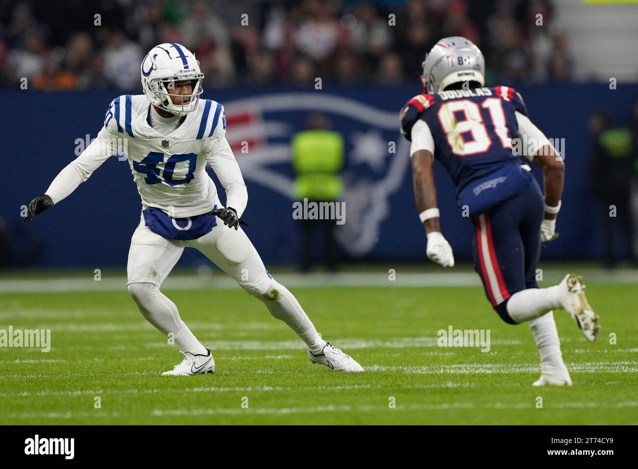 Indianapolis Colts cornerback Jaylon Jones (40) in coverage against New ...