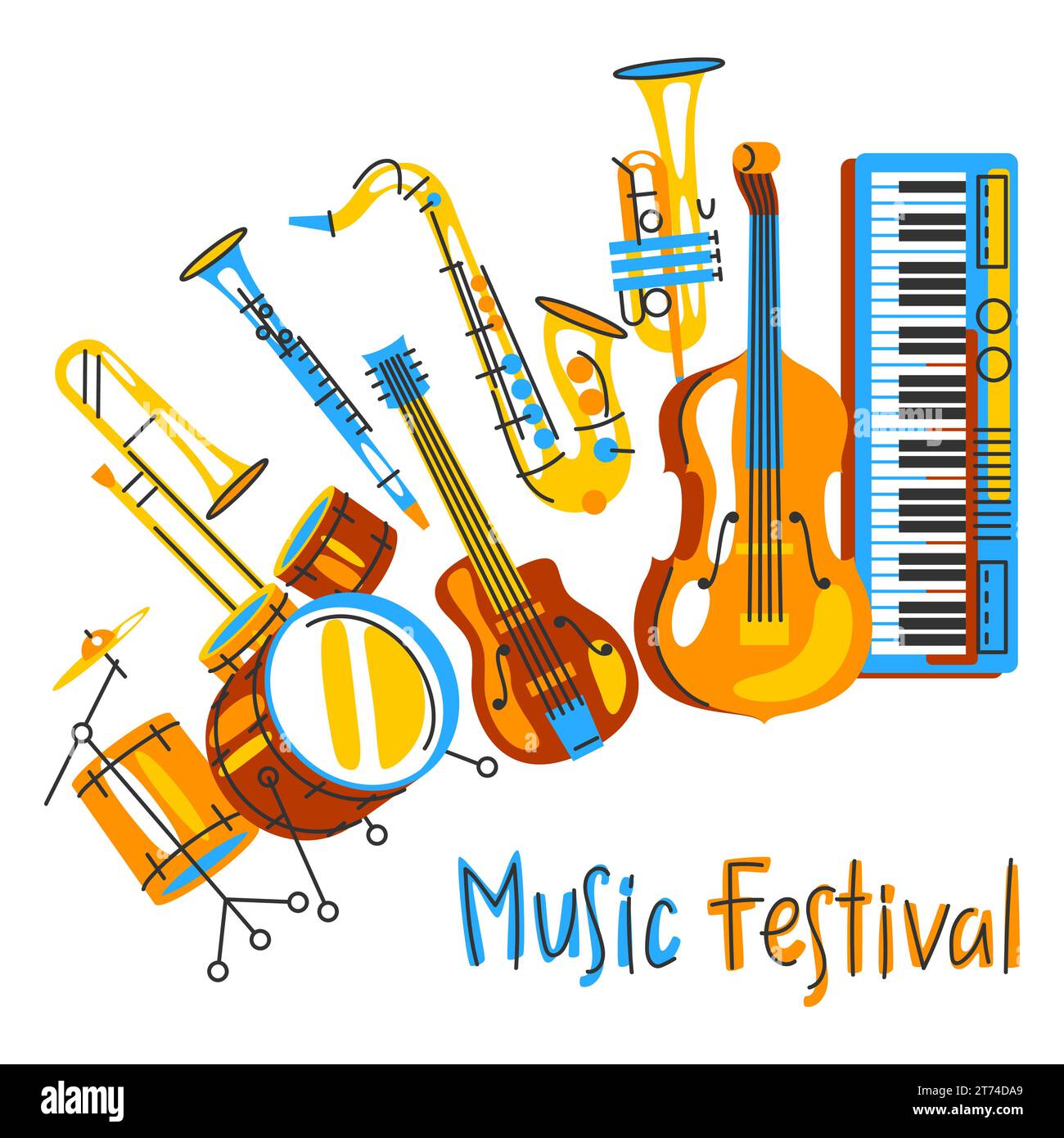 Background with musical instruments. Jazz, blues and classical music ...