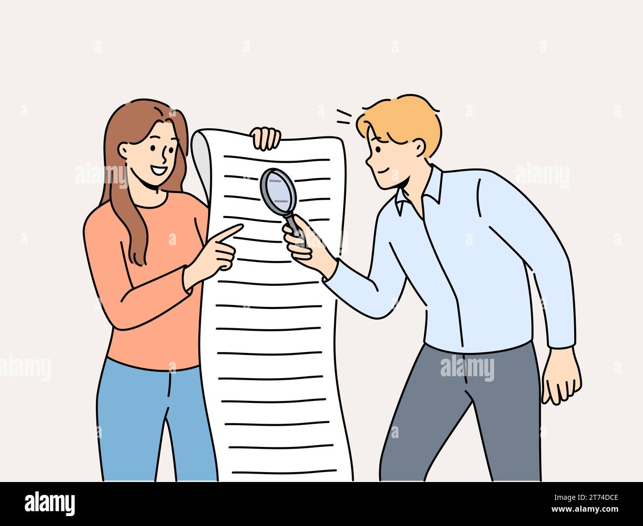 Woman signing check Stock Vector Images - Alamy