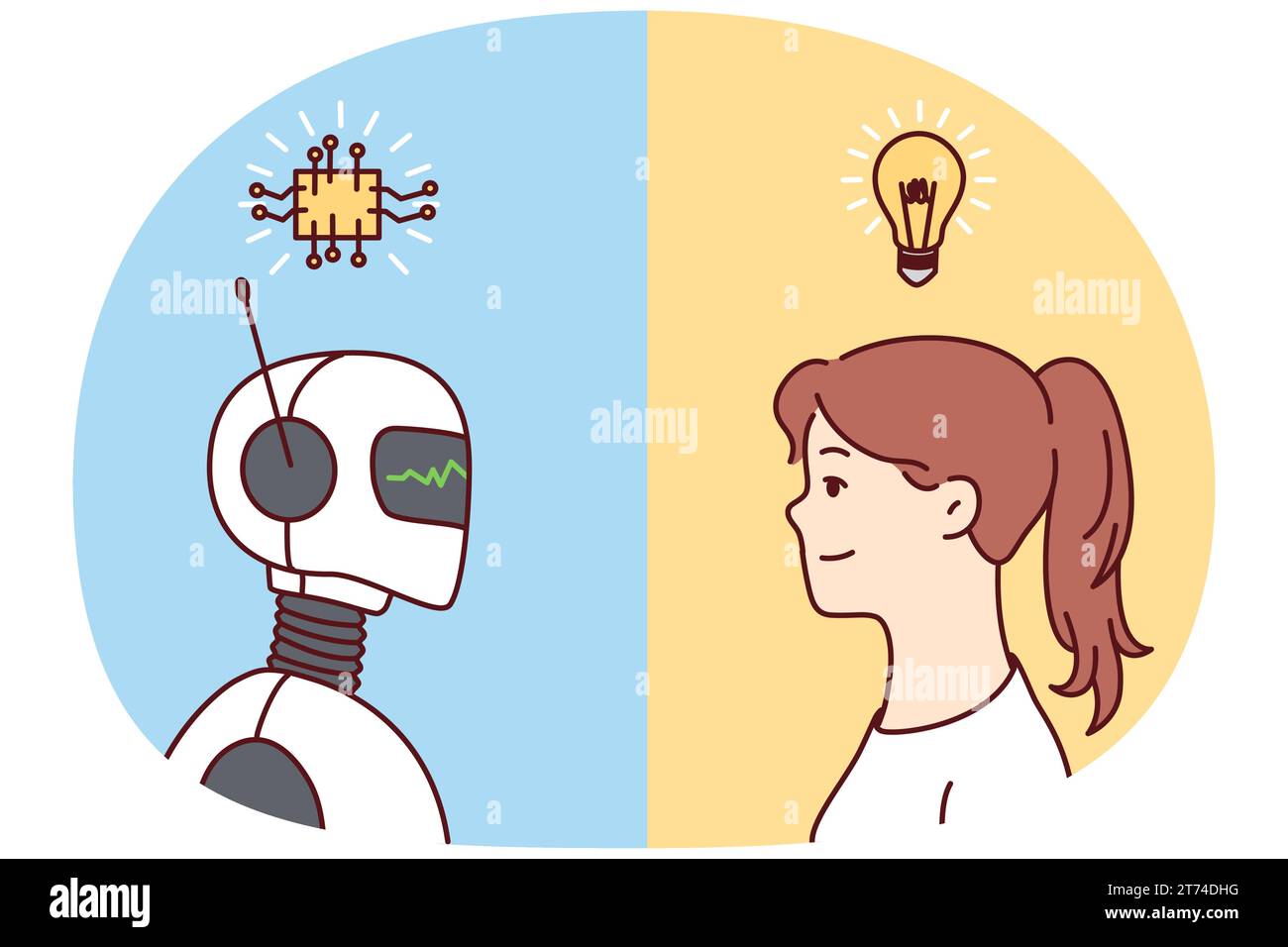 Artificial intelligence young woman Stock Vector Images - Alamy