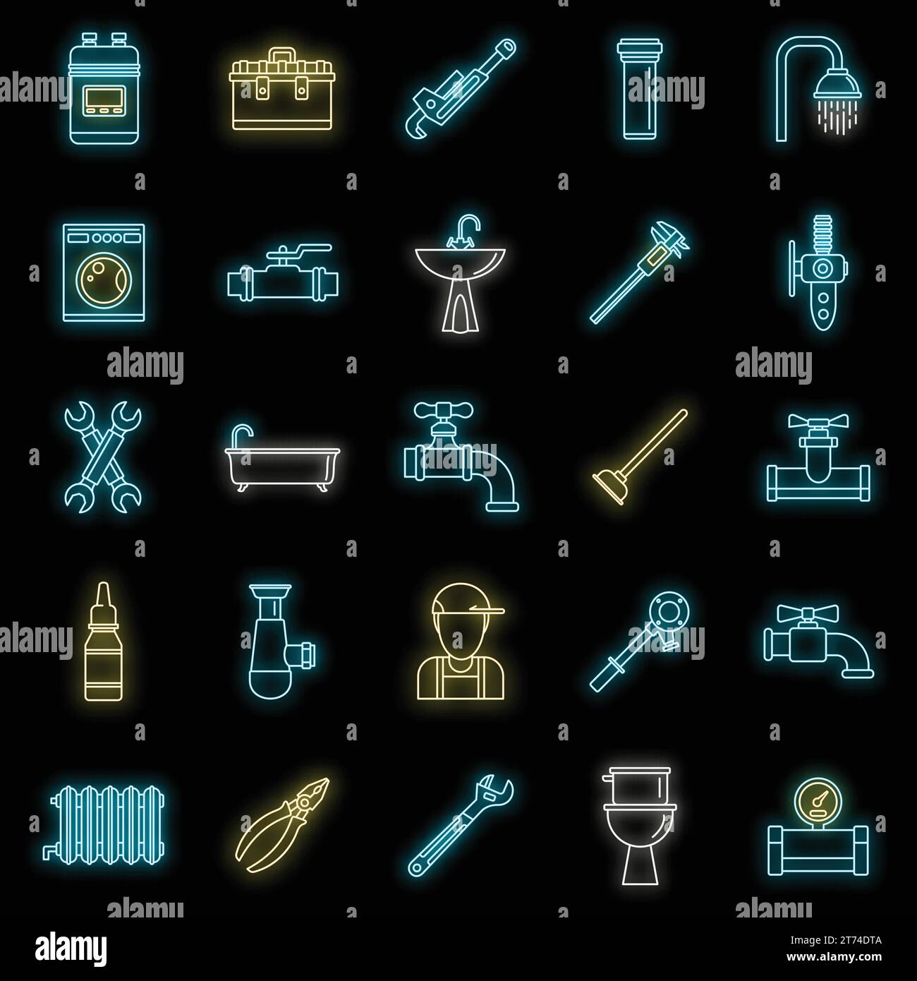 Plumbing repair icons set. Outline set of plumbing repair vector icons ... Plumbing repair icons set. Outline set of plumbing repair vector icons ...