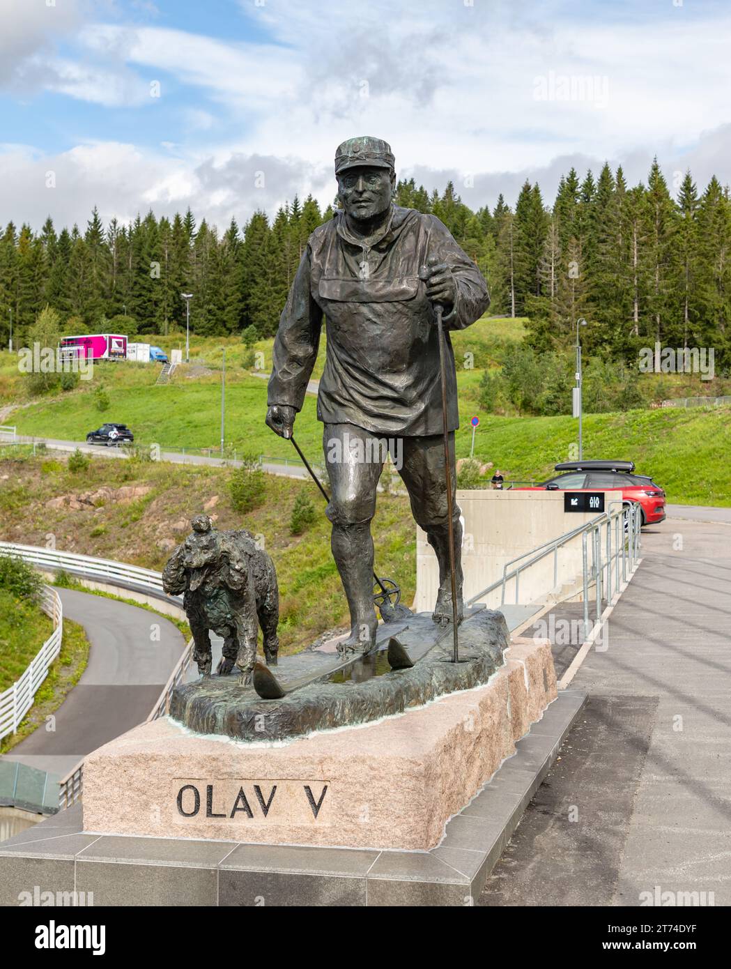 A picture of the Sculpture of Olav V at Holmenkollen Stock Photo - Alamy