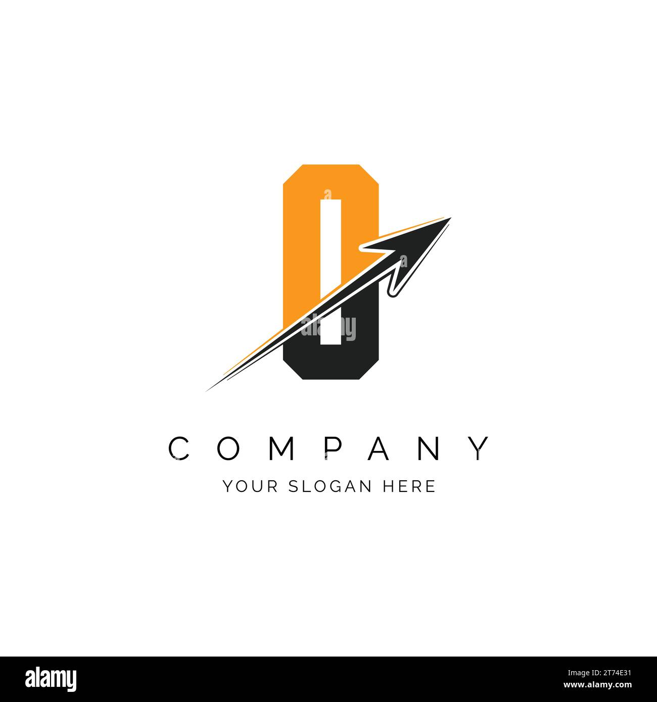 O Letter with Arrow Logo Template Illustration. O Alphabet Concept ...