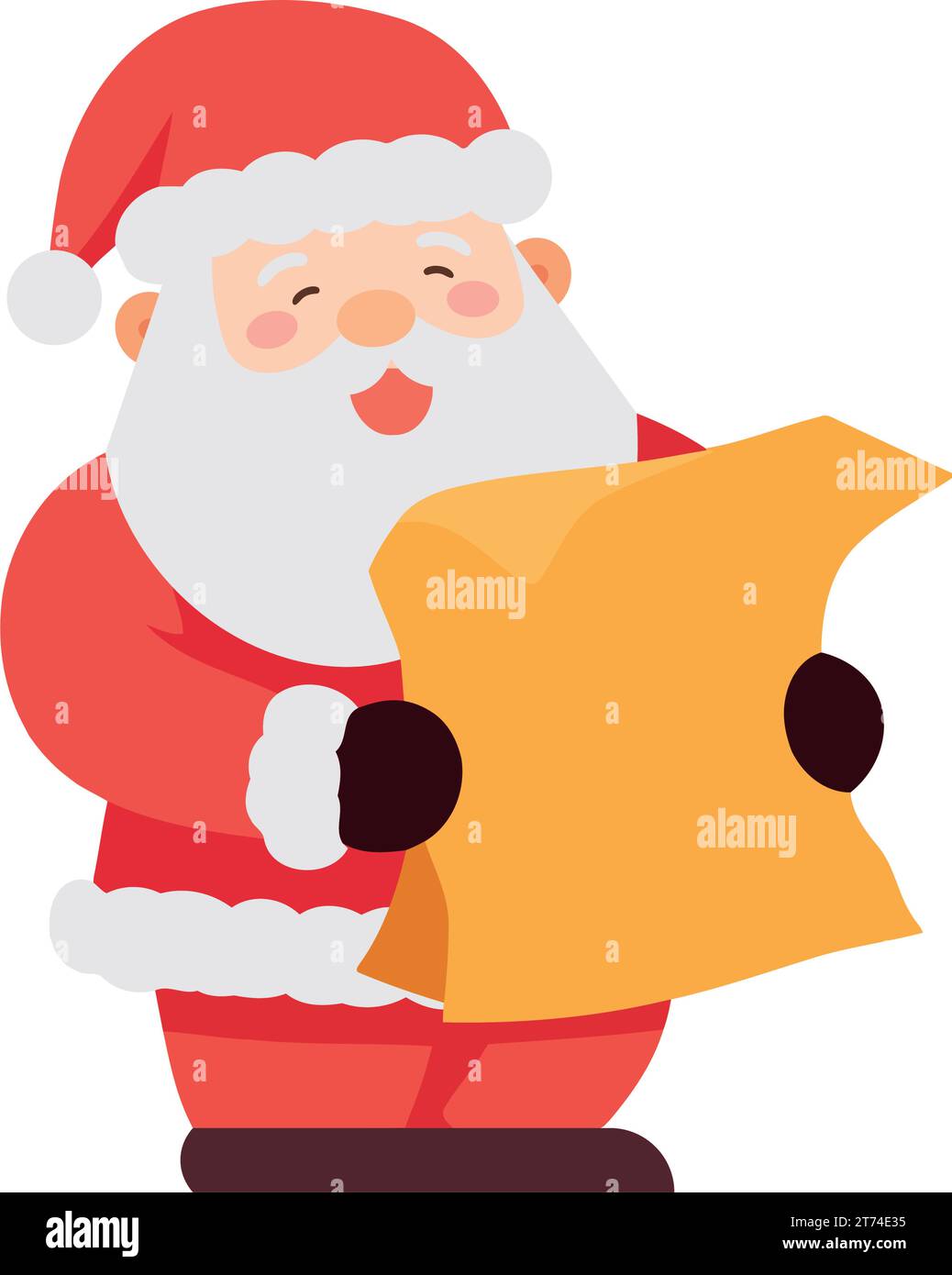 santa claus and wish list cartoon Stock Vector Image & Art - Alamy
