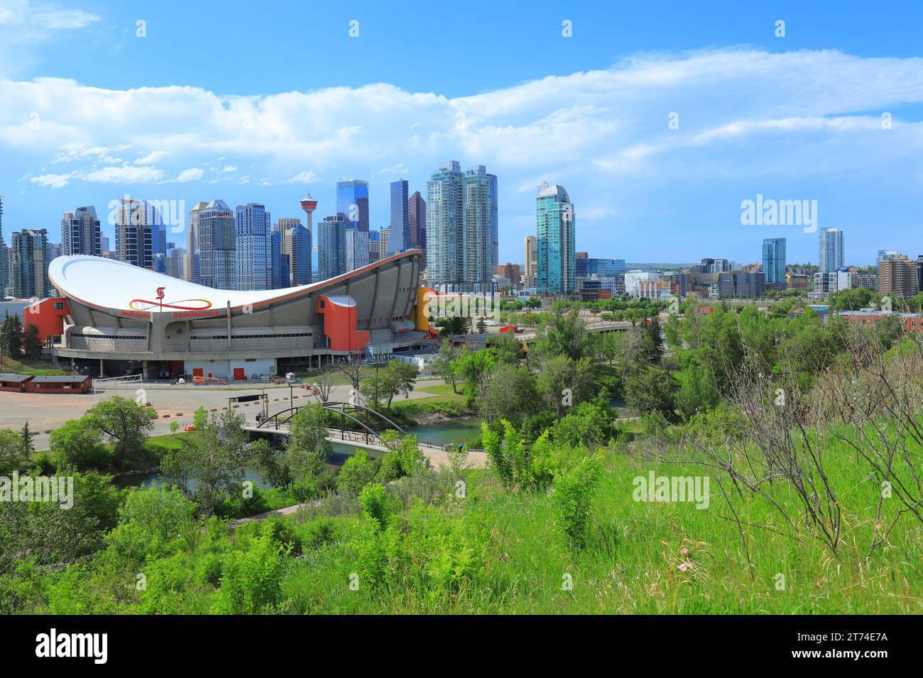 Calgary and its iconic Saddle Dome Stock Photo - Alamy
