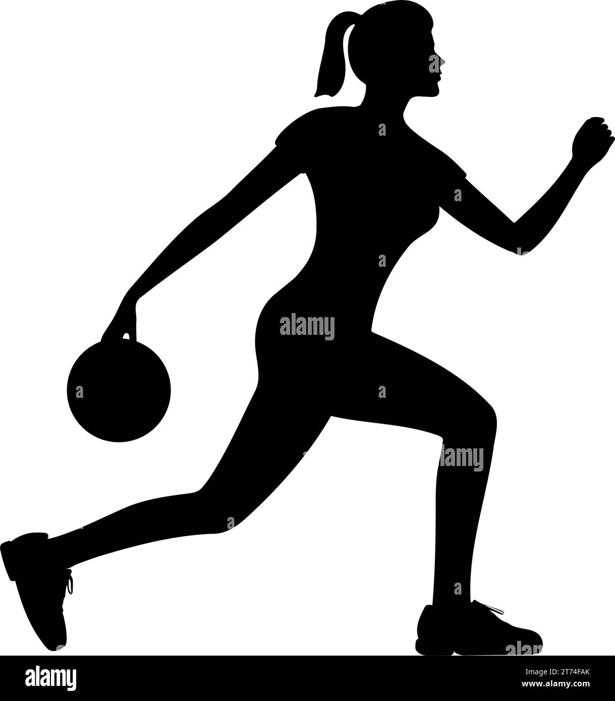 Bowling man player silhouette. Vector illustration Stock Vector Image ...