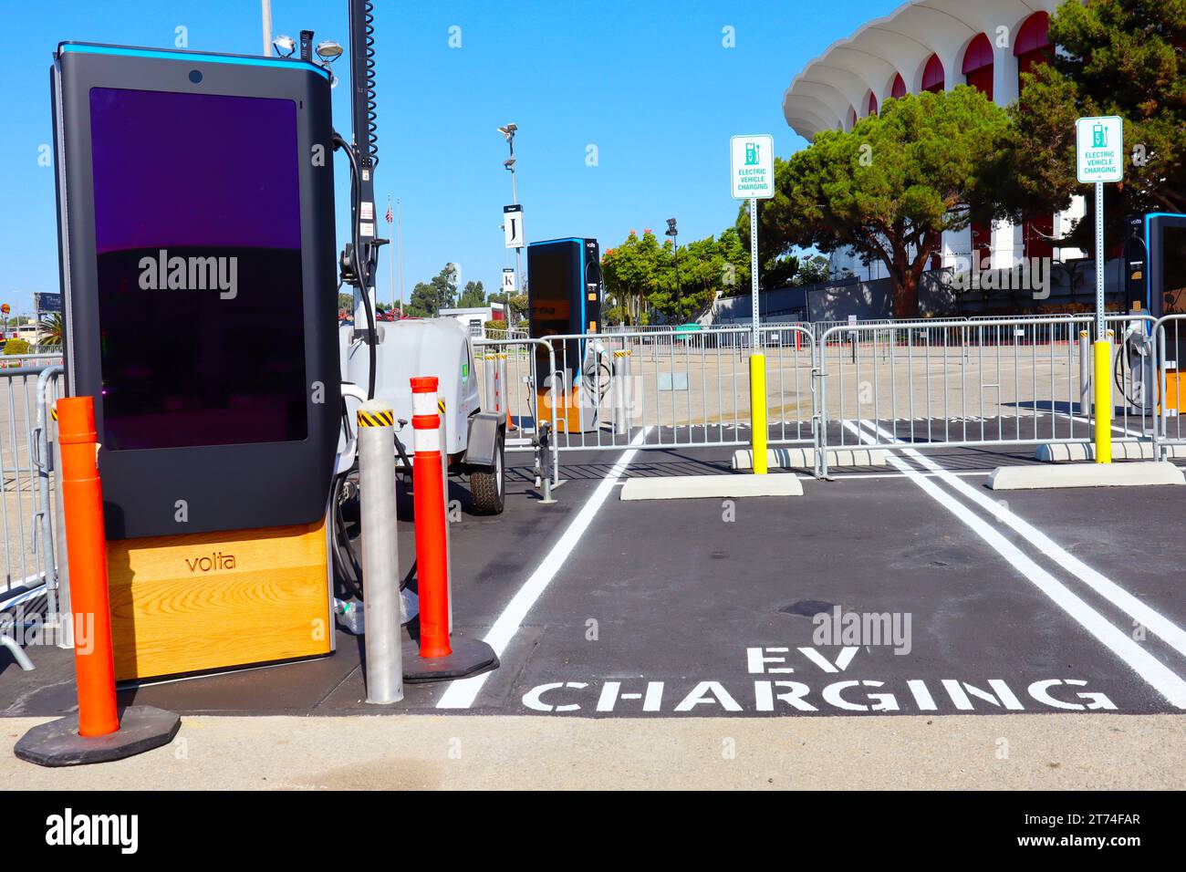 Volta EV Electric Vehicle Charging Station Stock Photo - Alamy