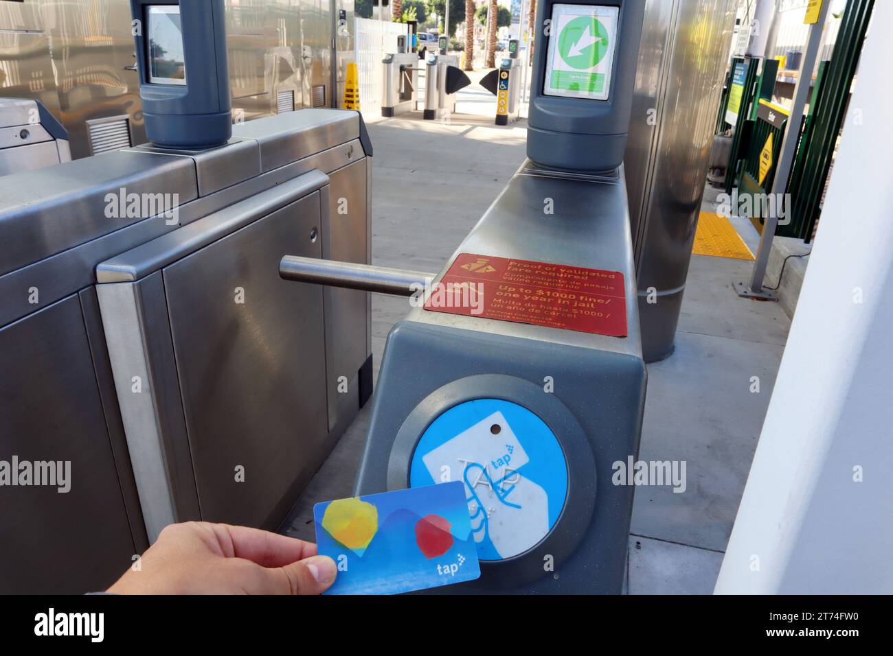Los Angeles, California: view of Los Angeles Metro Rail Station ...