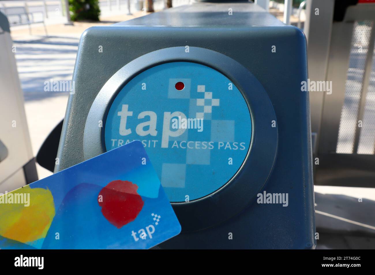 Los Angeles, California: view of Los Angeles Metro Rail Station ...