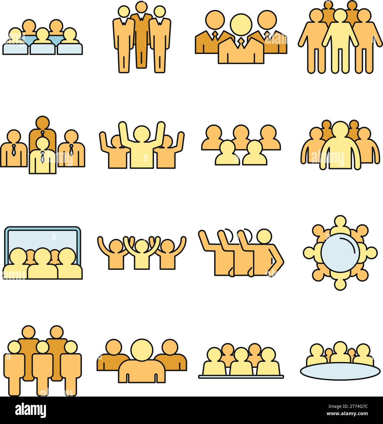 Audience customer icons set. Outline set of audience customer vector ...