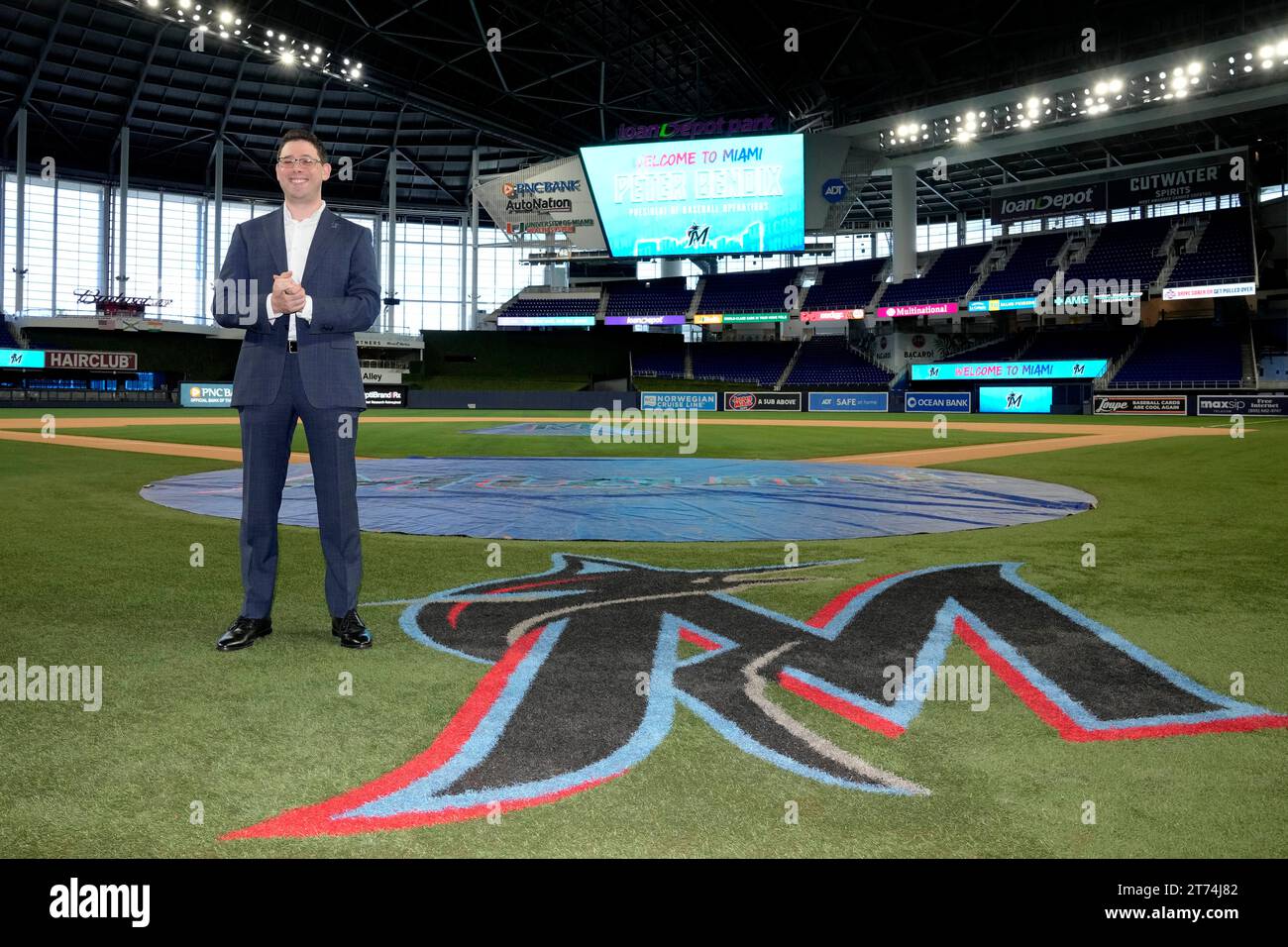 Peter Bendix, Miami Marlins president of baseball operations, poses for ...