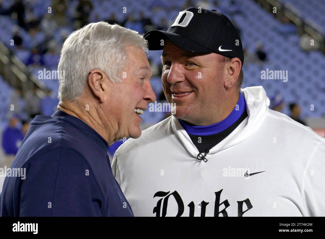 North Carolina head coach Mack Brown, left, and Duke head coach Mike ...