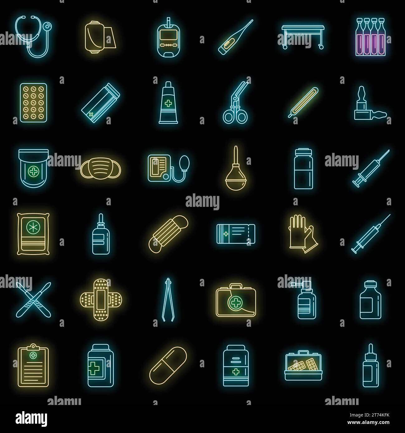 Emergency medicine icons set. Outline set of emergency medicine vector ...